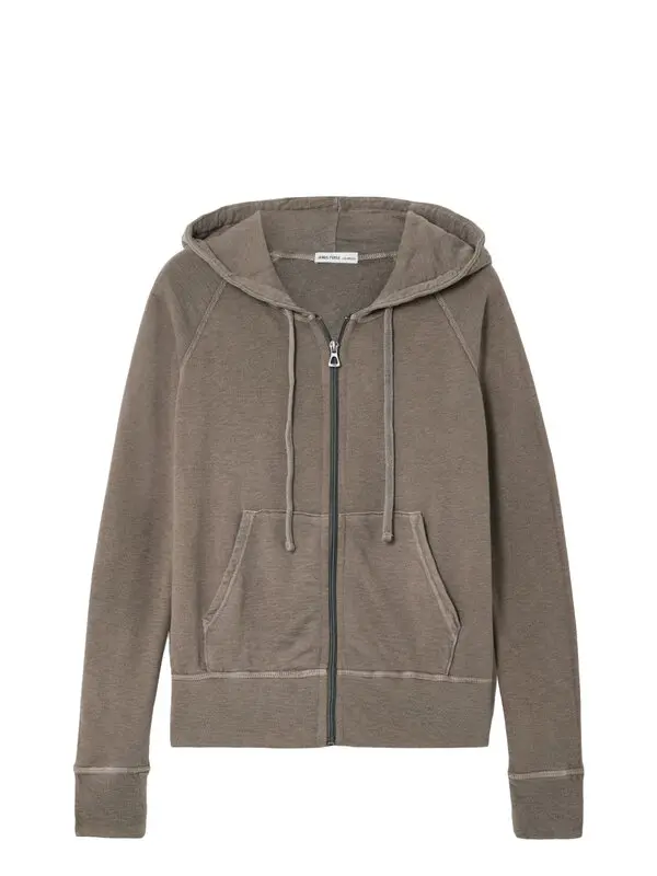 JAMES PERSE Long Sleeve Hooded Sweatshirt - Gray-green