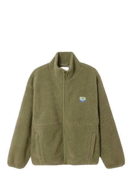 American Vintage Long Sleeve Zip Up High Neck Jacket - Green
