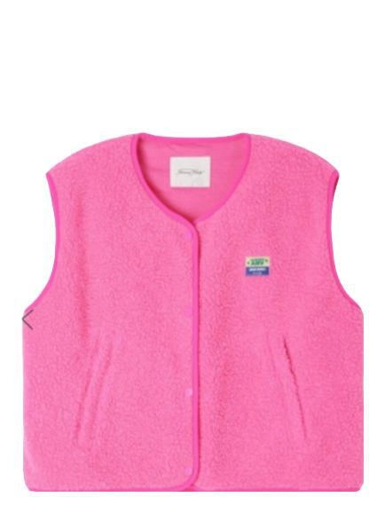 American Vintage Sleeveless Vest With Pockets - Pink