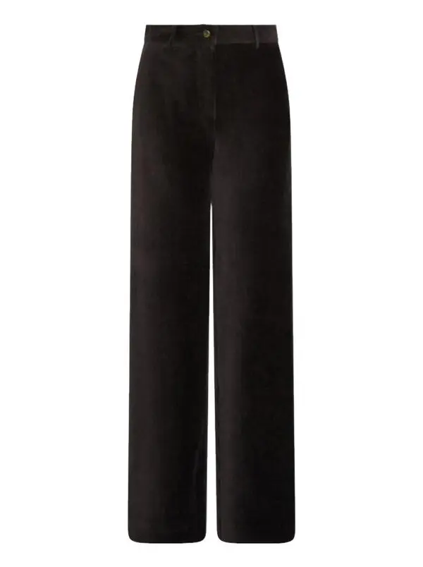 Marella Corduroy Wide-leg Trousers - Dark Gray