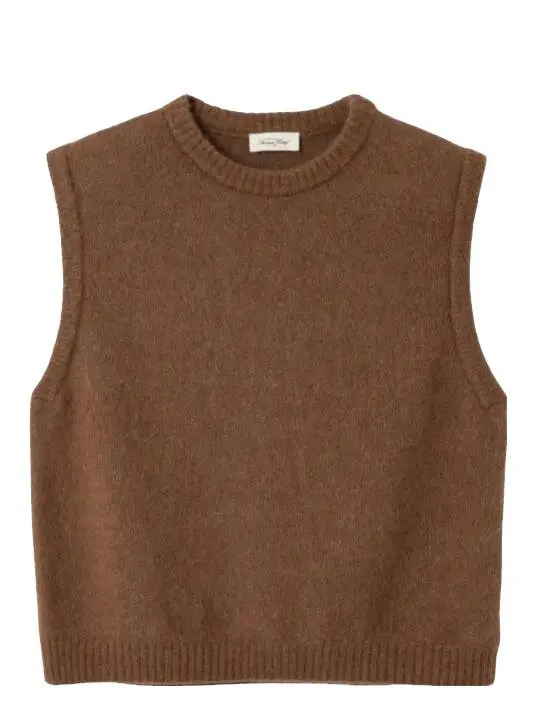 American Vintage Crew-neck Knitted Sleeveless Top - Green