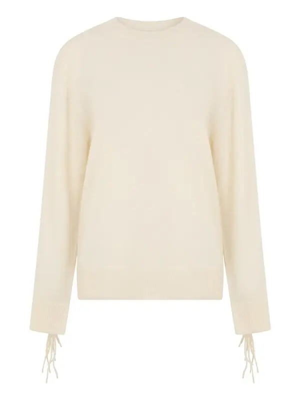 P.a.r.o.s.h Long-sleeved Sweater With Drawstring Detail - Ivory