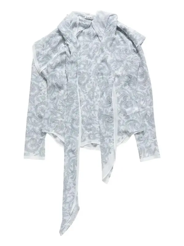 Acne Studios Silk Paisley Blouse - Gray