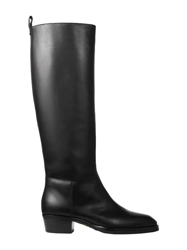 JIMMY CHOO Mave 45 Leather Knee-high Boots - Black