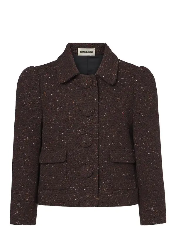 SHUSHU/TONG Wool-blend Cropped Jacket - Brown