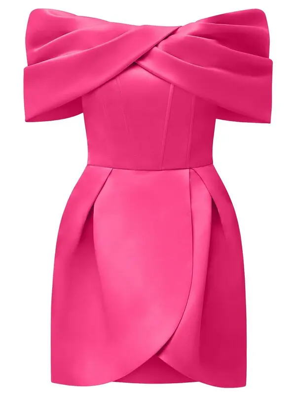 TIA DORRAINE Love In Bloom Off-shoulder Mini Dress - Pink