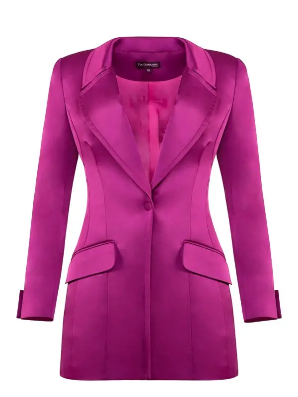 TIA DORRAINE Midnight Sky Hourglass Blazer - Purple