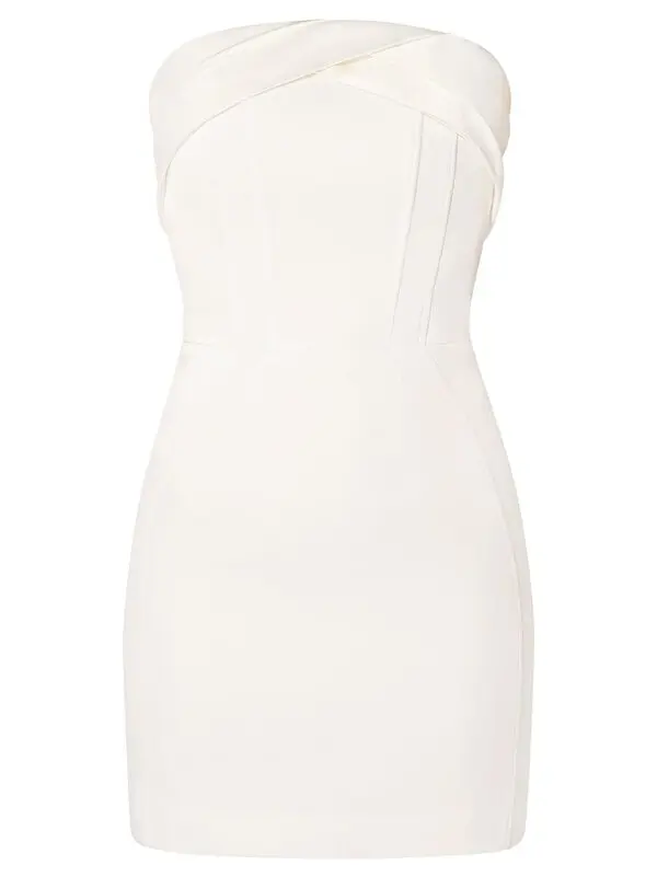 TIA DORRAINE Pearl Strapless Mini Dress - White