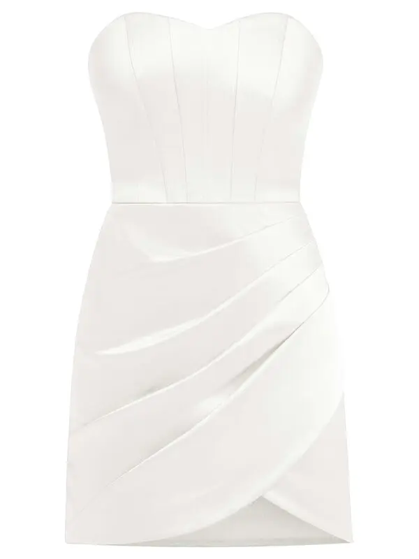 TIA DORRAINE Strapless Corset Mini Dress - White