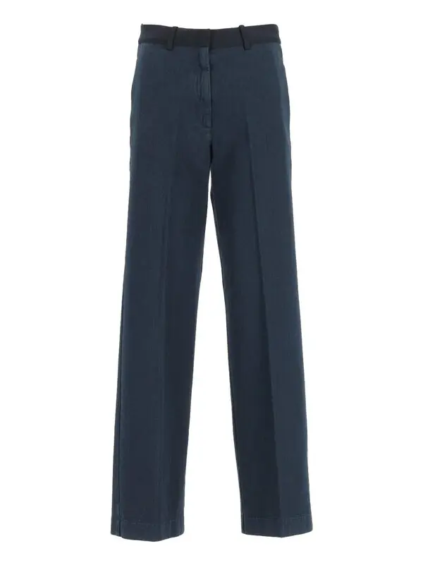 FORTE_FORTE Cotton Chino Trousers - Blue
