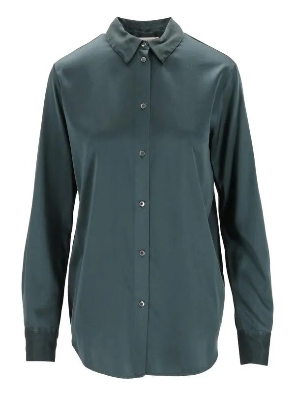 FORTE_FORTE Long-sleeve Silk Shirt - Green