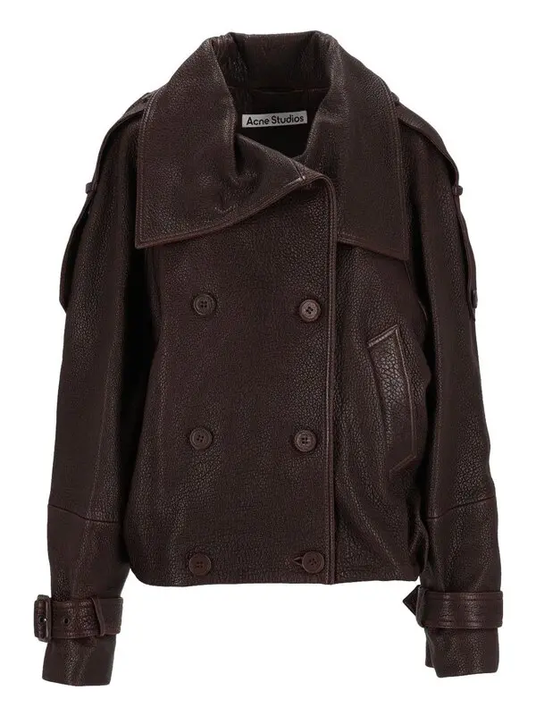 Acne Studios Full Grain Leather Jacket - Brown