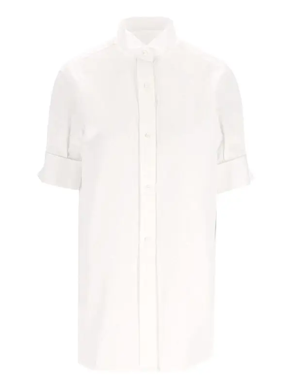 MAISON MARGIELA Cotton Poplin Short Sleeve Shirt - White