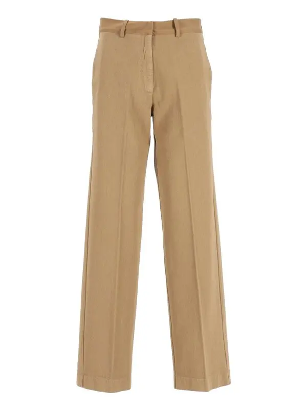 FORTE_FORTE Wide Leg Chino Trousers - Cream