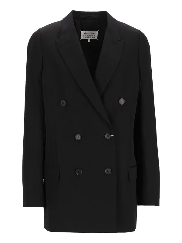 MAISON MARGIELA Double-breasted Wool Blazer - Black