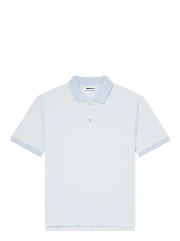 JIL SANDER Logo-embroidered Cotton-piqué Polo Shirt - Blue