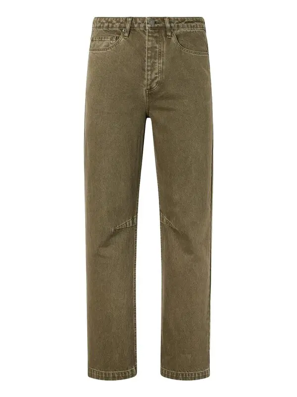 MANAAKI Pita Garment-dyed Straight-leg Jeans - Green