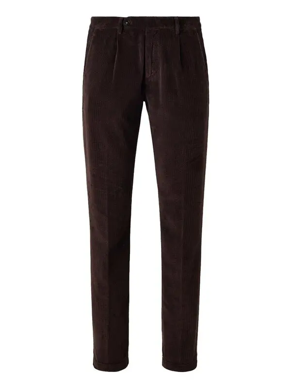 Massimo Alba Ionio2' Straight-leg Cotton-corduroy Trousers - Brown