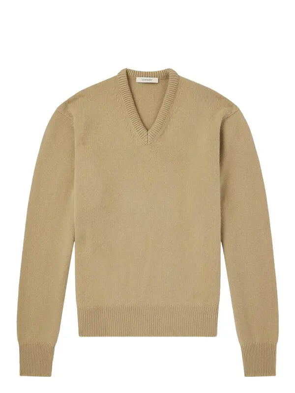 LEMAIRE Cashmere V-neck Sweater - Neutrals