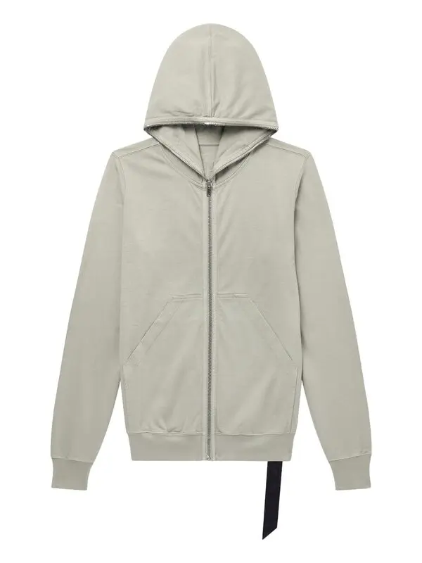 Rick Owens Cotton-jersey Zip-up Hoodie - Green