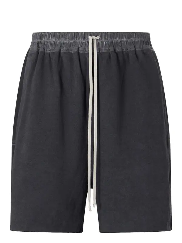 Rick Owens Straight-leg Cotton-jersey Drawstring Shorts - Black