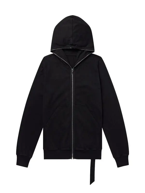 Rick Owens Gimp Cotton-jersey Zip-up Hoodie - Black