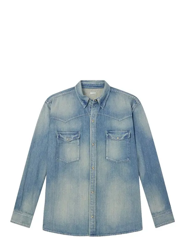 A.PRESSE Vintage Western Denim Shirt - Blue