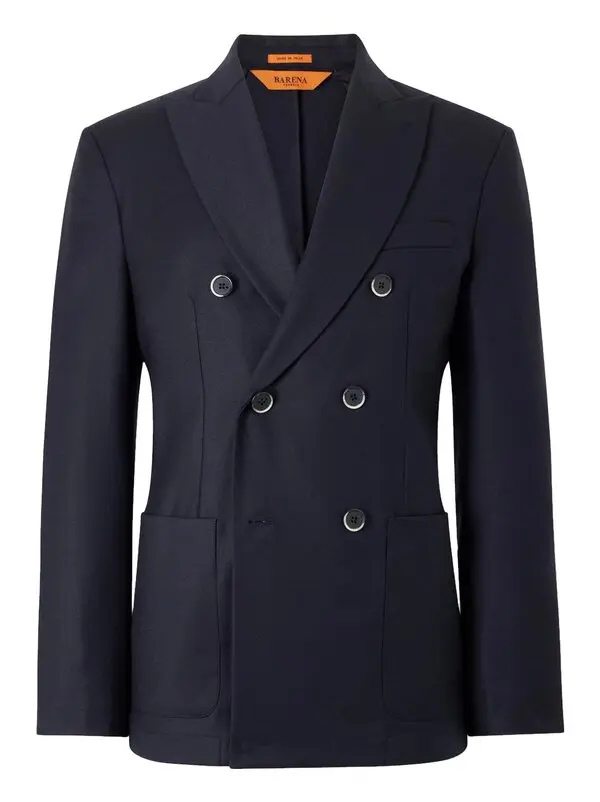 Barena Venezia Doria Double-breasted Wool-blend Blazer - Blue