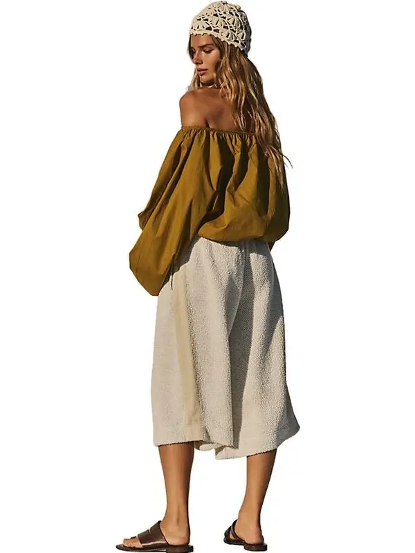 Free People Terry Cloth Relaxed Fit Shorts - Heather Grey Combo