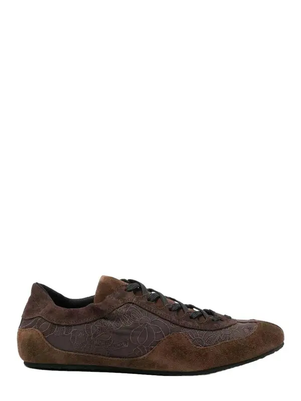 Cecilie Bahnsen Blaise Floral-embroidered Sneakers - Brown