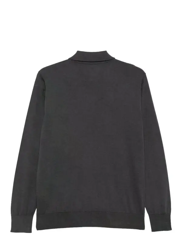 Eleventy Long-sleeve Polo Shirt - Grey