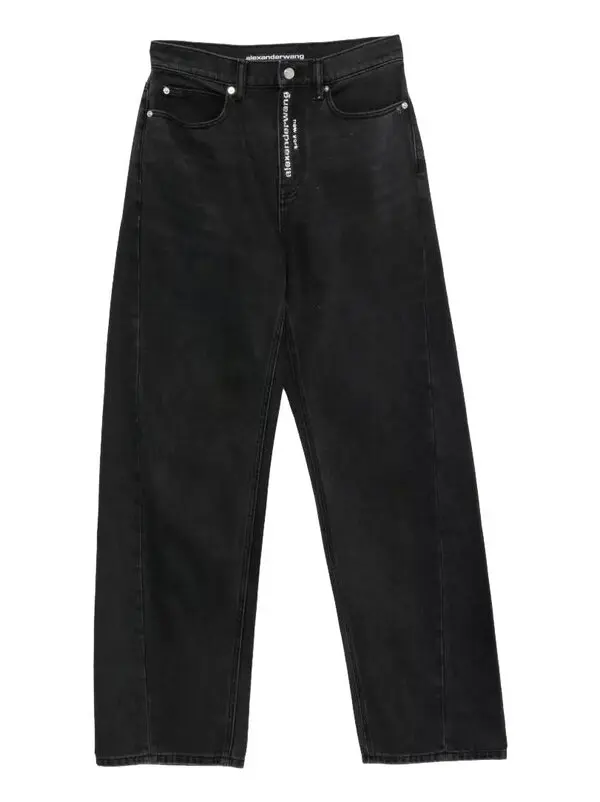 Alexander Wang Logo-embellishment Buttoned Jeans - Black