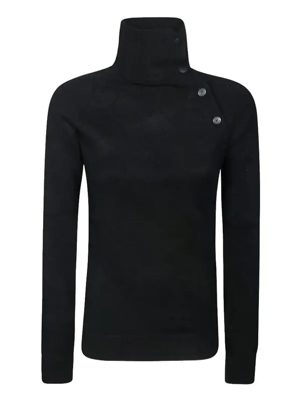 DONDUP Button-detailed High Neck Sweater - Black
