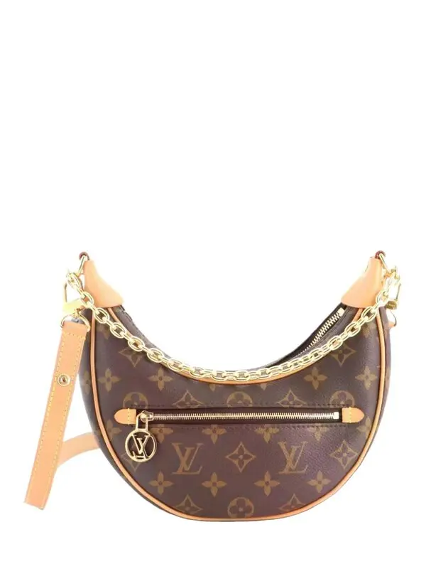 LOUIS VUITTON Monogram Canvas Loop Hobo Bag - Brown
