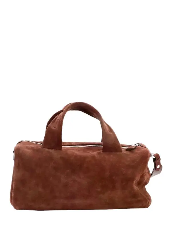 Prada Small Suede Duffle Travel Bag - Brown