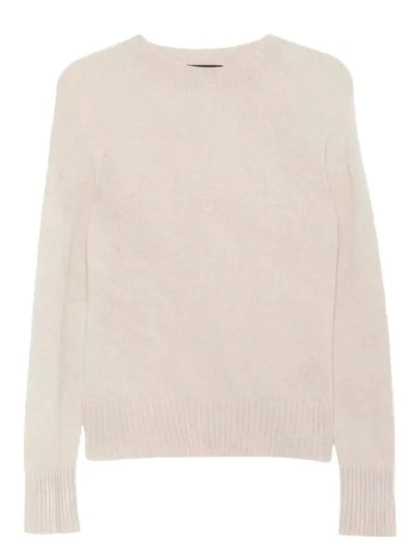 ARAGONA Ribbed-trim Crew Neck Sweater - Neutrals