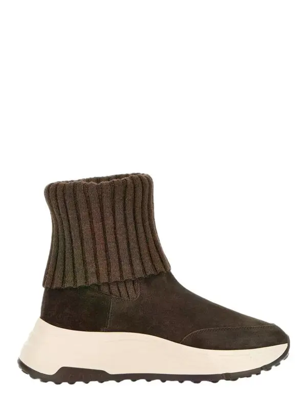 Hogan Ribbed-knit Sneakers - Brown