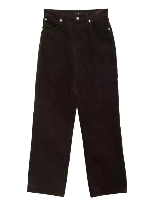 7 For All Mankind Stovepipe Belt-loop Corduroy Trousers - Brown