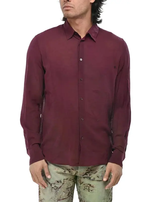 Off-White Embroidered Long-sleeve Shirt - Red
