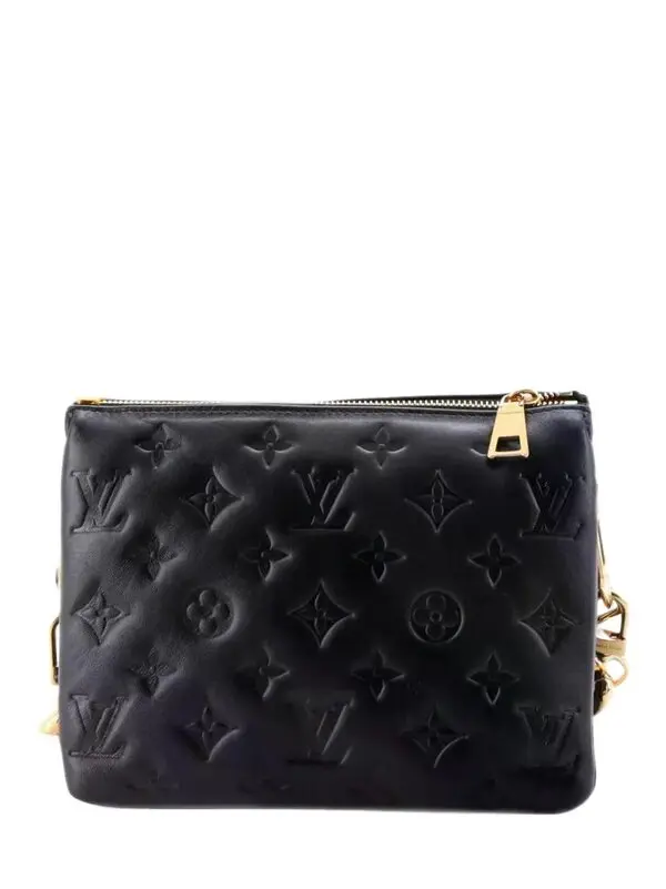 LOUIS VUITTON Coussin Bb Bag Monogram Embossed Lambskin Crossbody Bag - Black