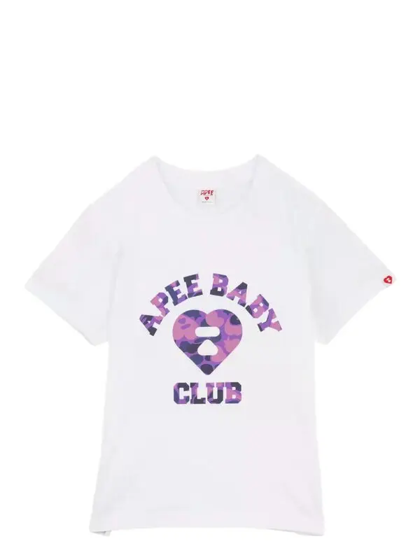 AAPE BY *A BATHING APE Apee™ A Bathing Ape® Camouflage Heart Logo T-shirt - White
