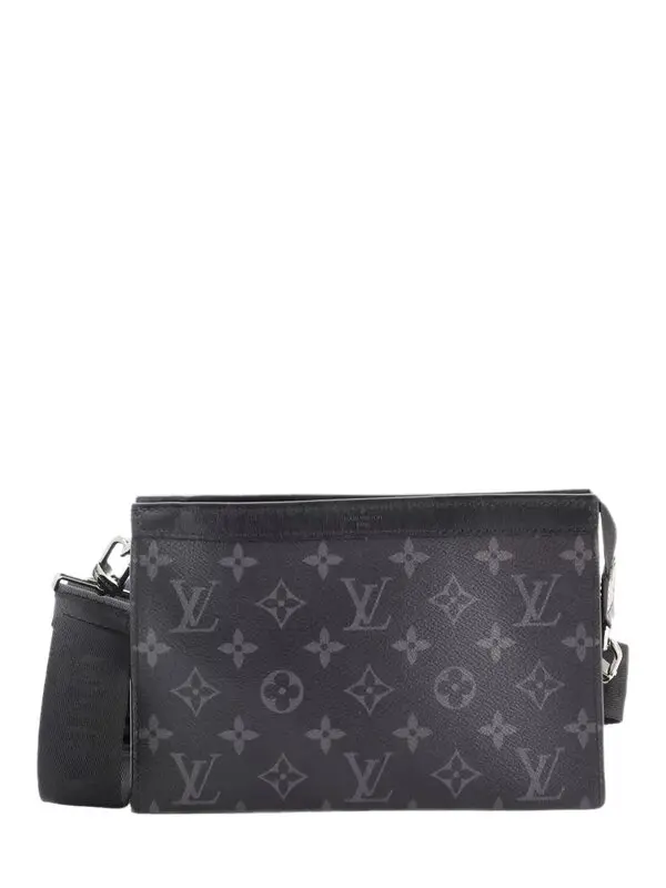 LOUIS VUITTON Gaston Wearable Wallet Monogram Eclipse Canvas Crossbody Bag - Black