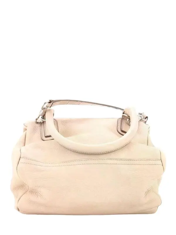 Givenchy Pandora Bag Leather With Crocodile Embossed Detail Medium Satchel - Neutrals