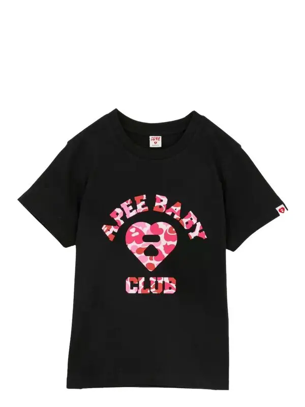 AAPE BY *A BATHING APE Apee™ A Bathing Ape® Camo Heart Logo T-shirt - Black