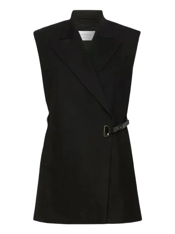 Sportmax Belted Sleeveless Blazer - Black