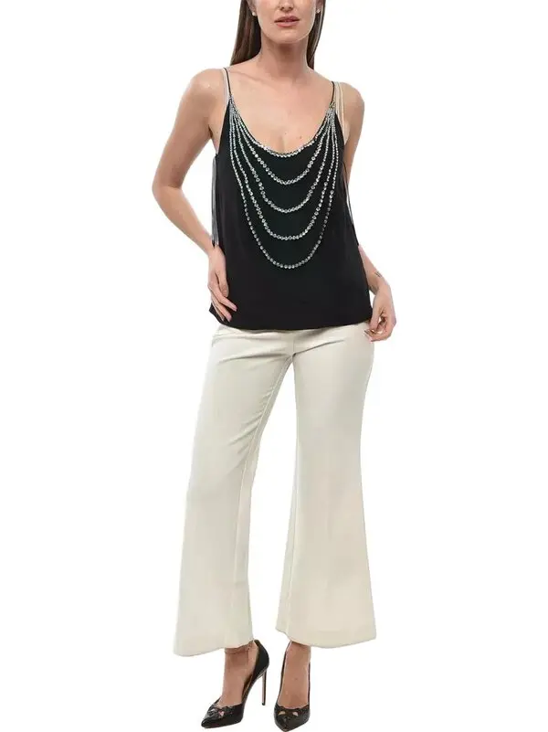 Stella McCartney Kenna Rhinestone Embellished Top - Black