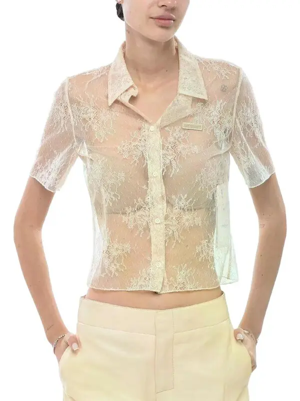 Off-White Lace Bowling Shirt - Neutrals