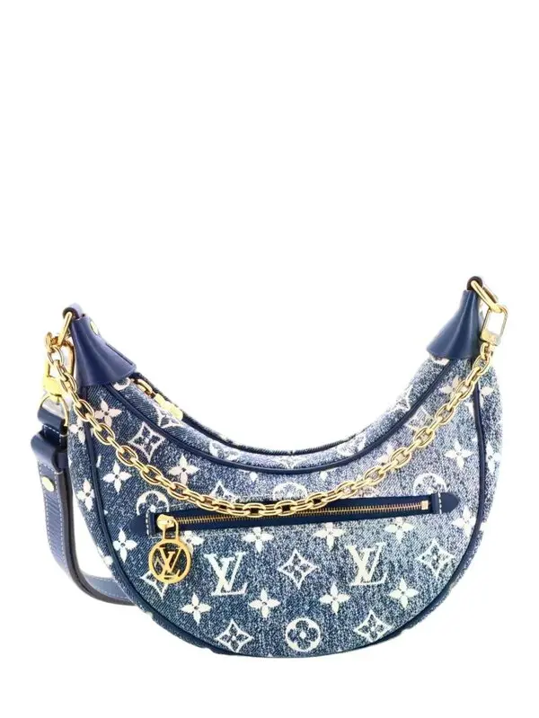 LOUIS VUITTON Loop Monogram Jacquard Denim Hobo Bag - Blue