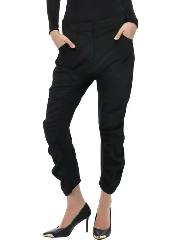 Stella McCartney Wool Ruched Detail Trousers - Black