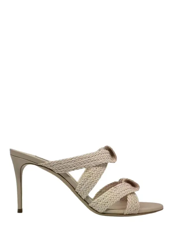 Casadei Julia Mariposa Woven Knotted Sandals - Neutrals